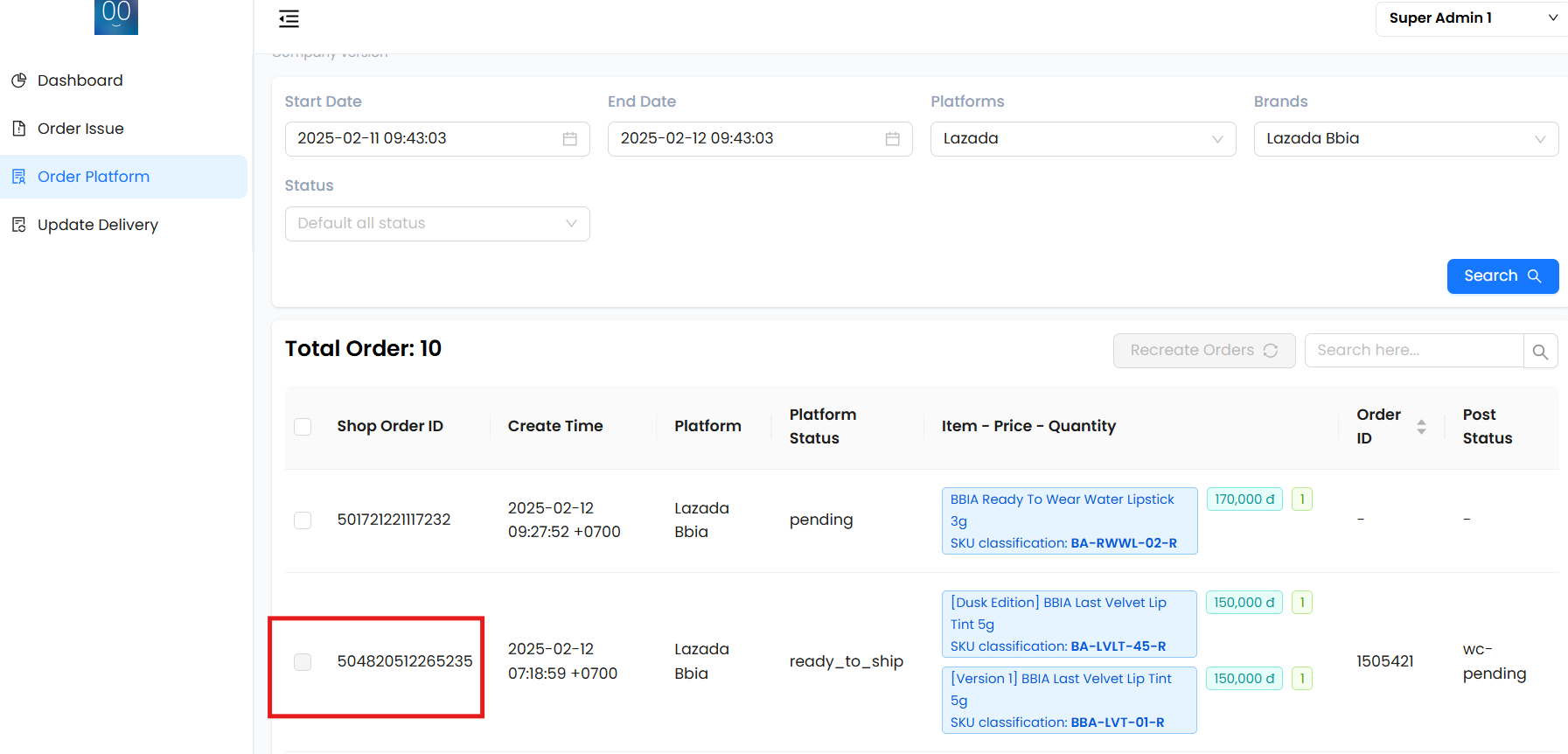 Bug #90: Debug check the recreate order function of webhook on Dev environment runs normally but ...